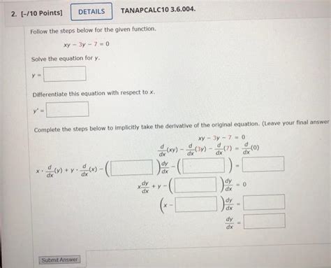 Solved Follow The Steps Below For The Given Function Chegg