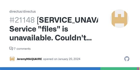 Serviceunavailable Service Files Is Unavailable Couldnt Save File · Issue 21148