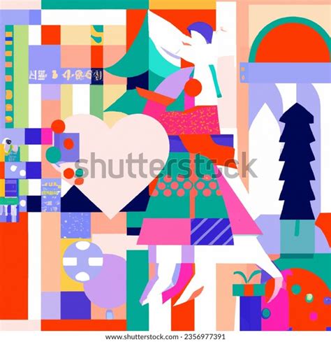Midcentury Modern Mod Pattern Scandanavian Style Ai Generated Image