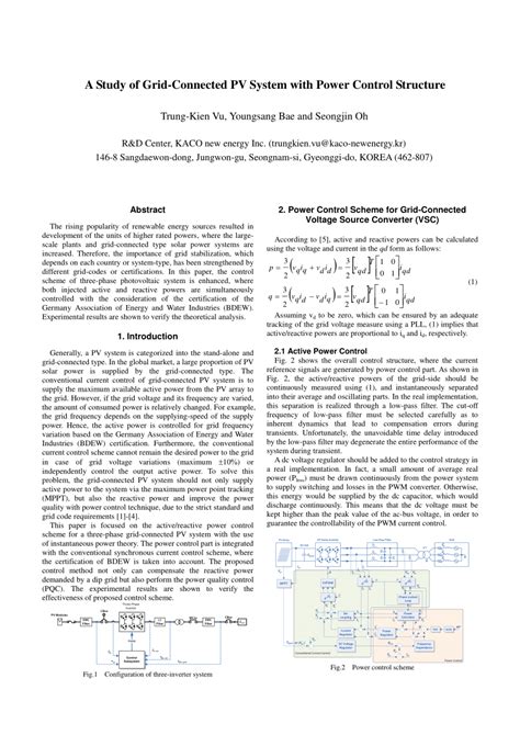 PDF A Study Of Grid Connected PV System With Power Control Structure