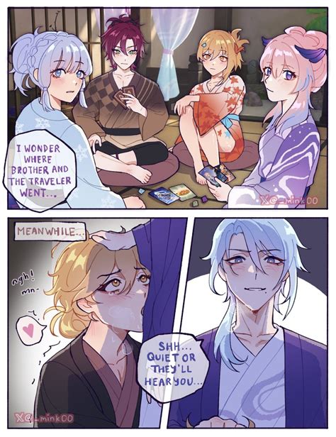 Rule 34 Aether Genshin Impact Blonde Hair Blowjob Blush Cards Comic