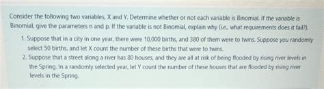 Solved Consider The Following Two Variables X And Y Chegg Com