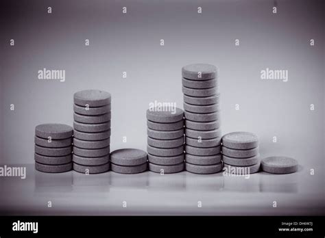 Tablet Stack As A Bar Graph Stock Photo Alamy