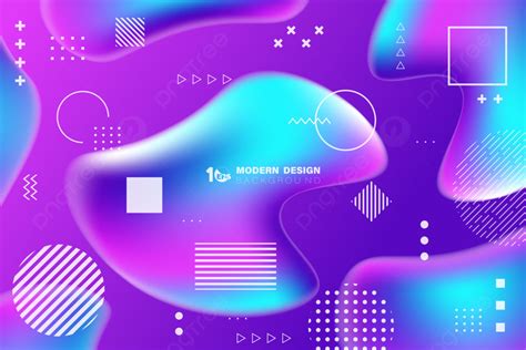 Abstract Futuristic Science Tech Gradient Color Of Shape With Memphis