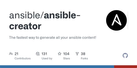 Github Ansibleansible Creator The Fastest Way To Generate All Your Ansible Content