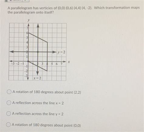 solved a parallelogram has verticies of 0 0 0 6 4 4 4 2
