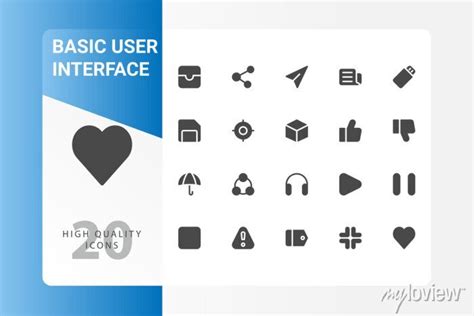 User Interface Icon Pack Isolated On White Background For Your • Wall Stickers Shape Element