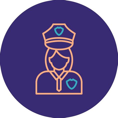 Police Woman Line Two Color Circle Icon 43474255 Vector Art At Vecteezy