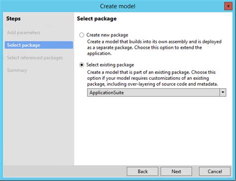 Select ‘select Existing Package Option Choose The Package Which