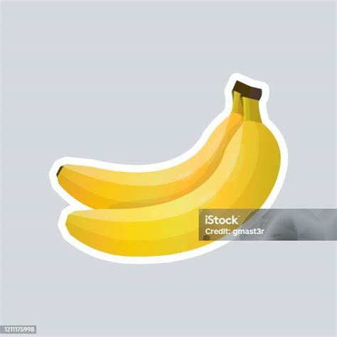 신선한 바나나 스티커 맛있는 잘 익은 과일 아이콘 건강한 음식 개념 바나나에 대한 스톡 벡터 아트 및 기타 이미지 바나나