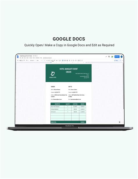 Hotel Banquet Event Order Template In Word Google Docs Pages