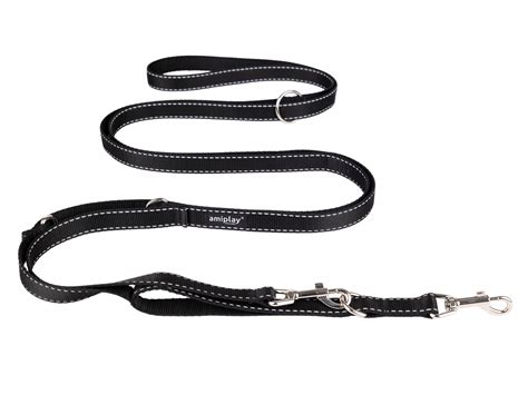 Amiplay Smycz Odblaskowa Przepinana 8in1 Reflective XL Czarna