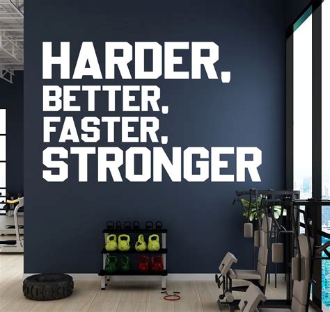 Gym Wall Decalgym Wall Artfitness Wall Quotescrossfit Wall Etsy