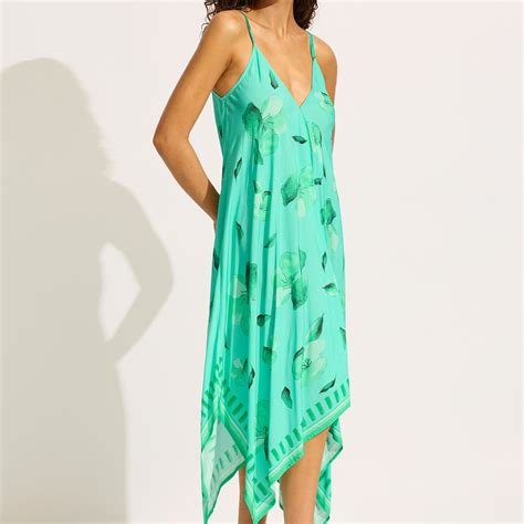 Secret Garden Scarf Midi Dress Jade Seafolly Australia
