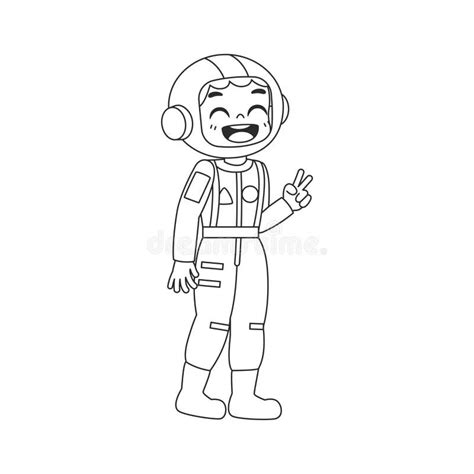 Isolated Astronaut Draw Costume Vector Illustration Stock Vector