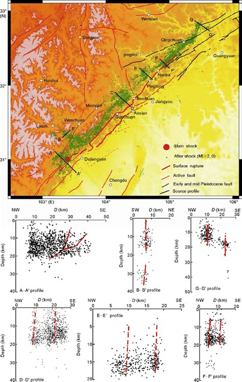 Distribution Map Of Relocated Epicenters Of The Wenchuan Earthquake