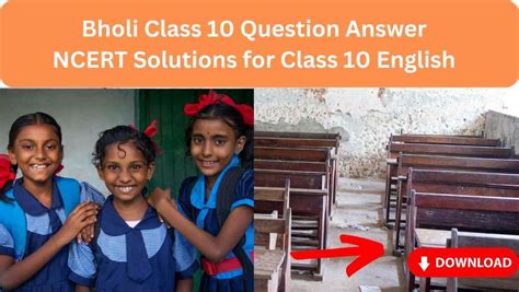 Bholi Class 10 Question Answer I Ncert Solutions For Class 10 English