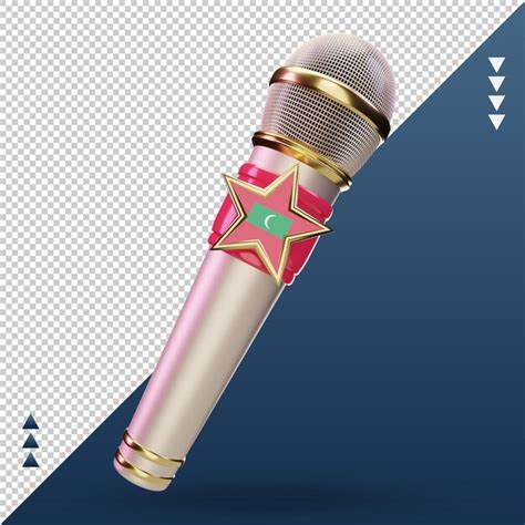 3d 노래 경연 대회 몰디브 플래그 렌더링 전면 보기 프리미엄 Psd 파일