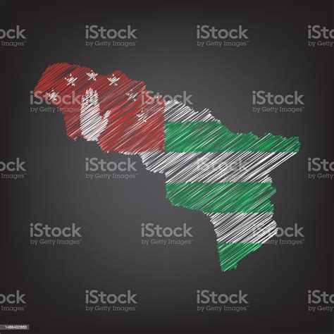 Carte Gribouillée De Labkhazie Croquis Des Couleurs De La Carte Du Pays