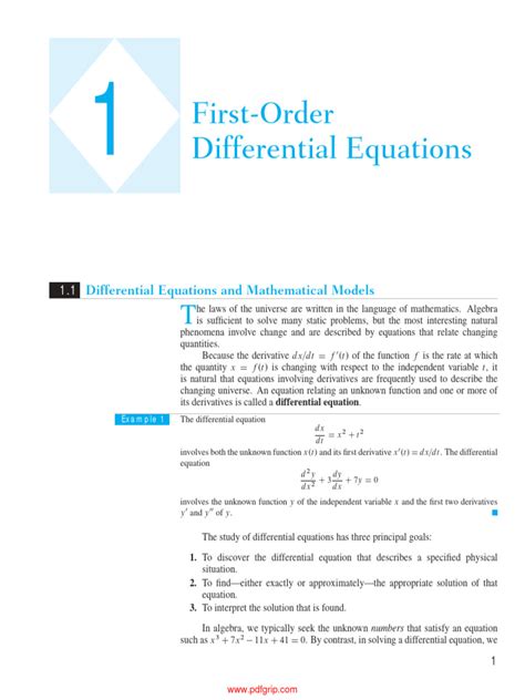 11 Differential Equations And Mathematical Models Pdf Equations