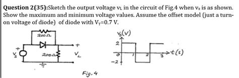 Solved Question 2 35 Sketch The Output Voltage VL In The Chegg Com