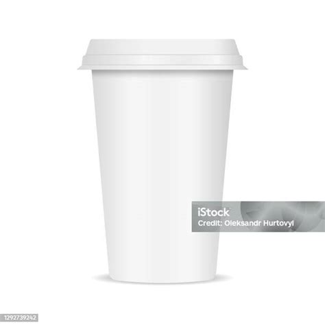 Kertas Realistis Atau Cangkir Kopi Plastik Mock Up Template Untuk