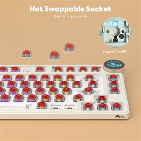 RK Red Switch Low Profile Mechanical Keyboard Smart LED Knob