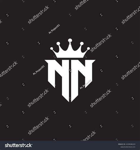 Nn Logo Monogram Symbol Shield Crown Stock Vector Royalty Free