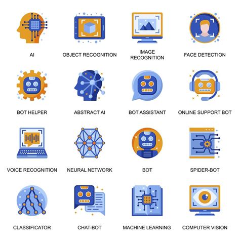 Artificial Intelligence Icons Set In Flat Style Vector Art At Vecteezy