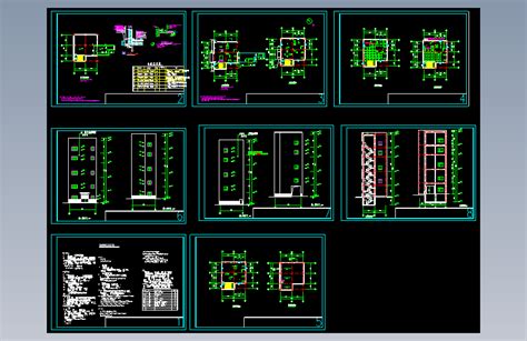 高层钢结构厂房施工图autocad 2000模型图纸下载 懒石网