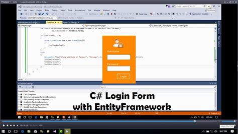 C Login Form With Sql Server Create Login Form In C Youtube