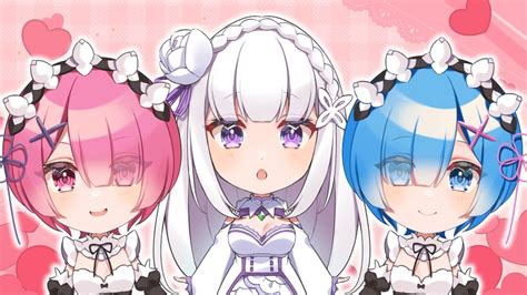 Rem Emilia And Ram Re Zero Kara Hajimeru Isekai Seikatsu Drawn By Anzu 1026 Danbooru