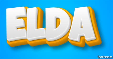 Elda | Yellow White 3D | Text Effect Generator