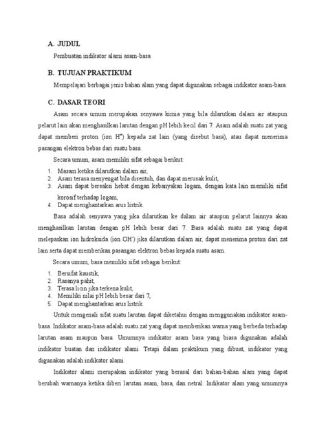 Pdf Laporan Indikator Alami Asam Basa Dokumen Tips