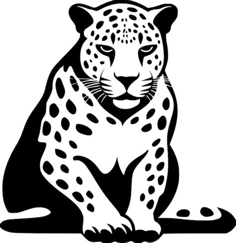 Premium Vector Leopard Black And White Isolated Icon Vector Illustration