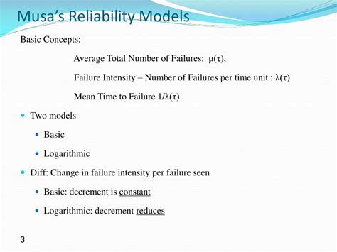 Ppt Musa S Reliability Models Understanding Software Reliability