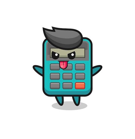Premium Vector Naughty Calculator Character In Mocking Pose Cute Style Design For T Shirt