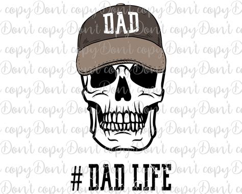 Dad Life Skull Baseball Cap Sublimation PNG Design Dad Skull Etsy