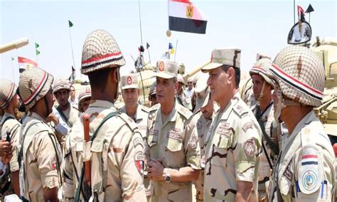 وزير الدفاع يشهد إجراءات تفتيش الحرب لإحدى تشكيلات الجيش الثانى