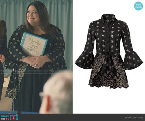 Wornontv Danas Black Floral Eyelet Jacket On Sweet Magnolias Brooke