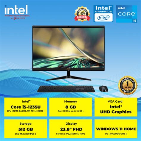Jual ACER PC AIO ALL IN ONE C24 1700 CORE I5 1235U 8GB 512GB W11 OHS TETAP 8GB Kota Surabaya