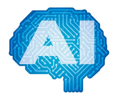 Иллюстрация векторного символа искусственного интеллекта на белом фоне