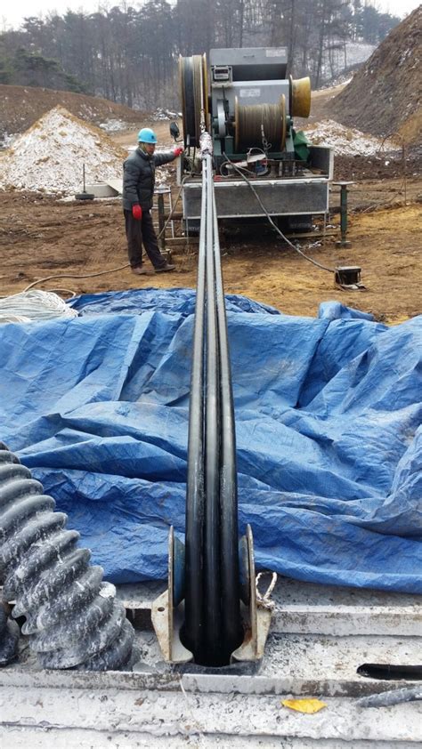 풍력발전소 지중관로포설 22 9kv Frcnco W 325sq 650m 기계화포설 파워케이블공사 특고압 고압 저압 전력
