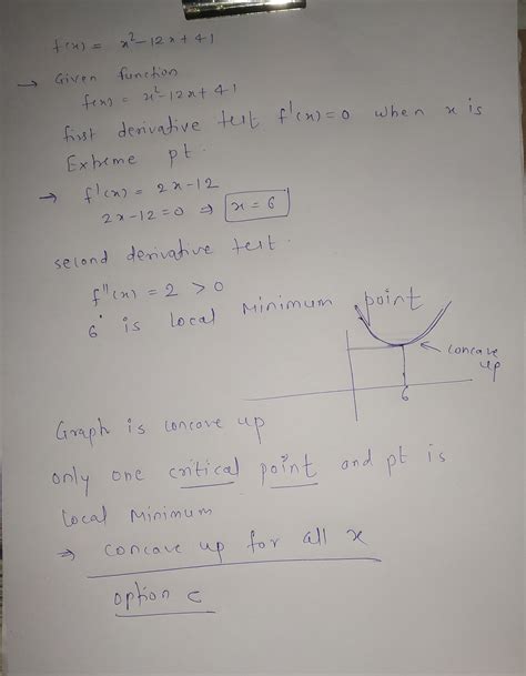 [solved] determine where the given function is concave up and where it