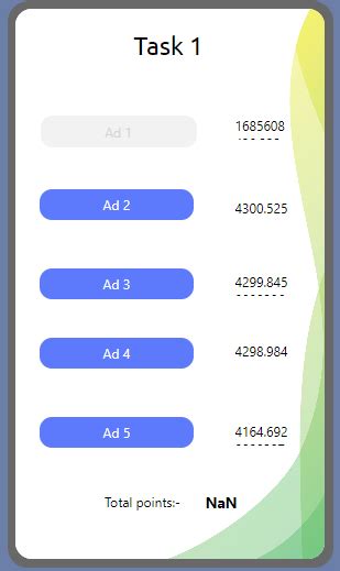 When I Try To Add Points When Clicked On Button It Shows Nan