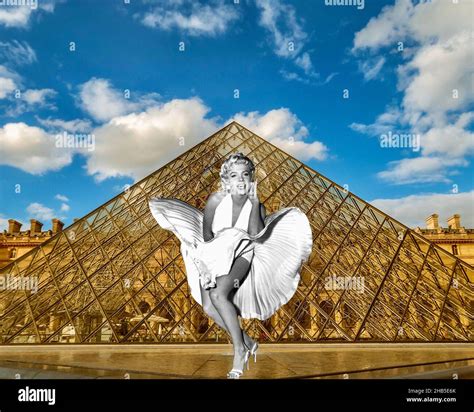 Marilyn Monroe Marilyn Monroe At The Louvre Pyramid Paris France