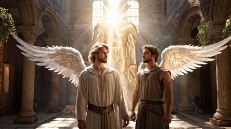 Angel Of The Lord Encountering Gideon In A Biblical Era Cour By