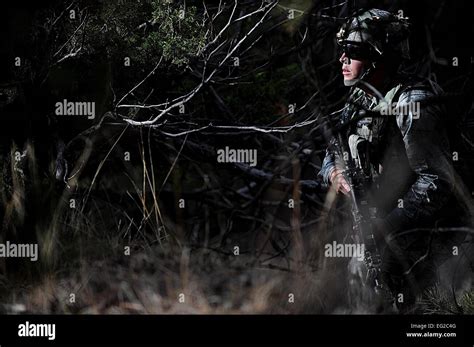 A Security Forces Airman From Fe Warren Air Force Base Wyo Pauses