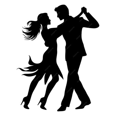 Premium Vector Couple Dancers Silhouette On Competition In Ballroom