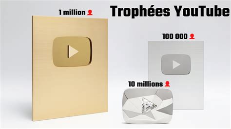 J AI LE TROPHÉE DES 1 000 000 ABONNÉE SUR YOUTUBE MERCI youtube